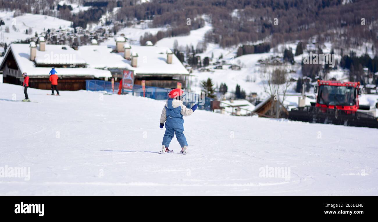 kids have fun skiing Stock Photo - Alamy