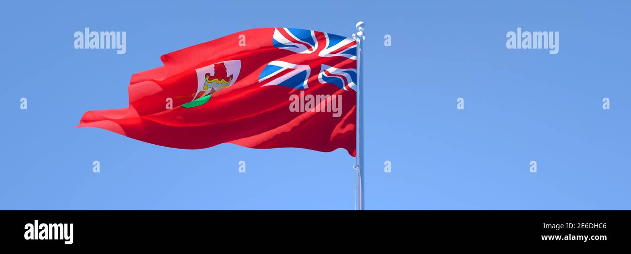 Blue sky background with bermuda flag hi-res stock photography and ...