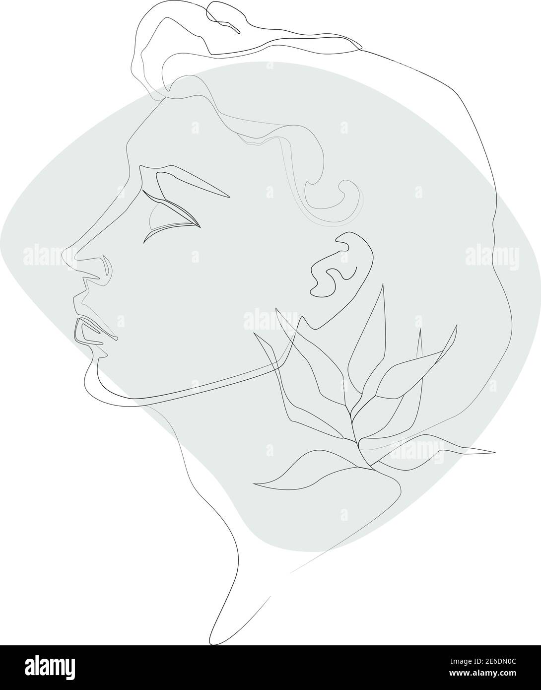 Minimalistic line art illustration of beauty girl. Abstract modern ...