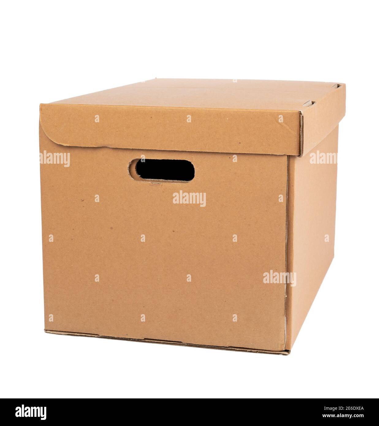 Cardboard brown box isolated on white background Stock Photo - Alamy