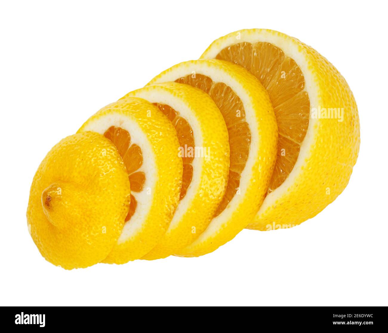 Cut lemon slice isolated on white background Stock Photo - Alamy