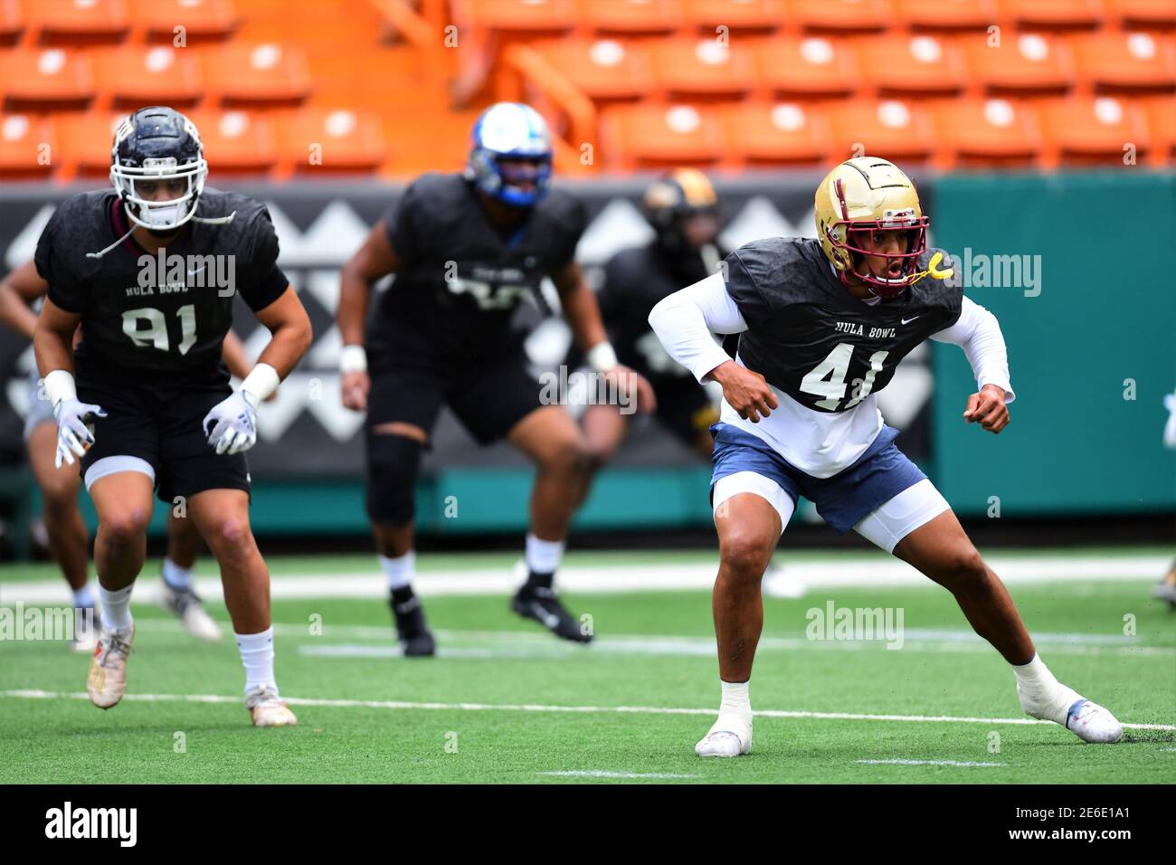 Honolulu, Hawaii, USA. 28th Jan, 2021. Boston College linebacker MAX ...