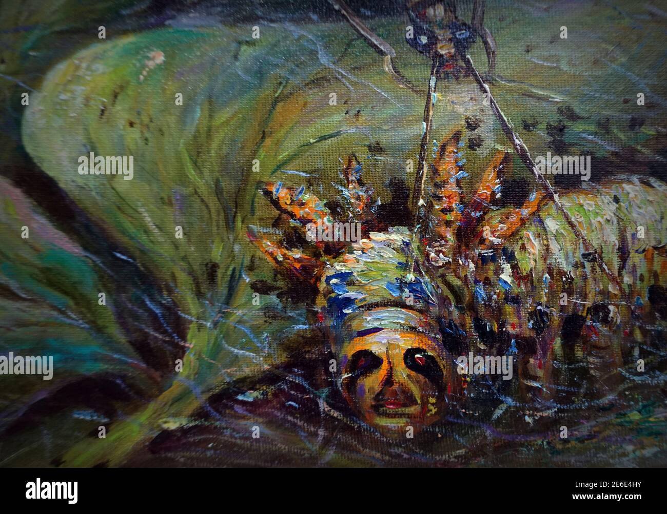 Art, painting, backgrounds for design ,Oil color ,Insect growth , Night ...