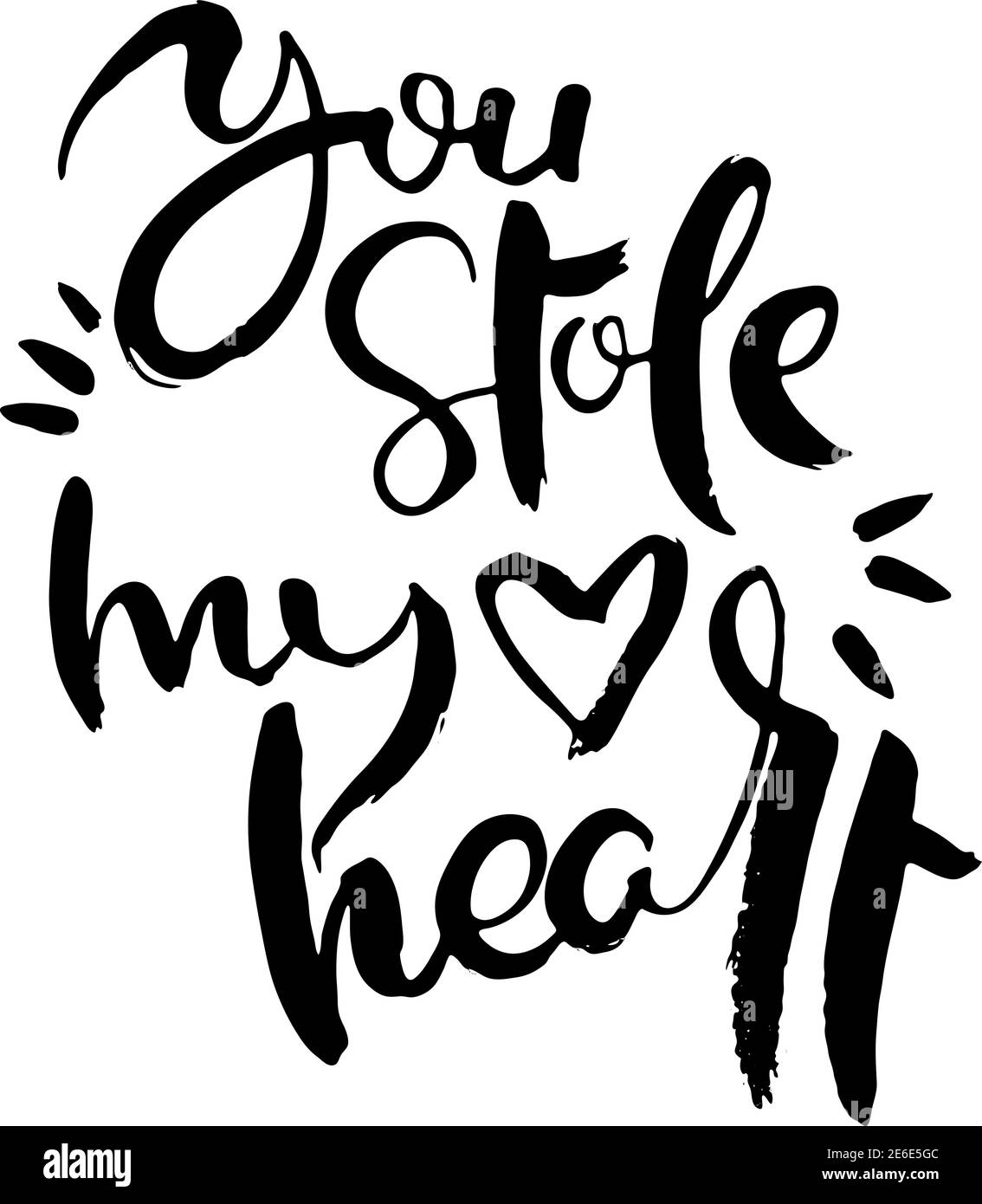 You stole my heart. Grunge lettering isolated artwork. Typography stamp ...