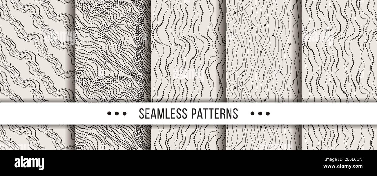 Set of strict, minimalistic seamless patterns. Collection for coloring ...