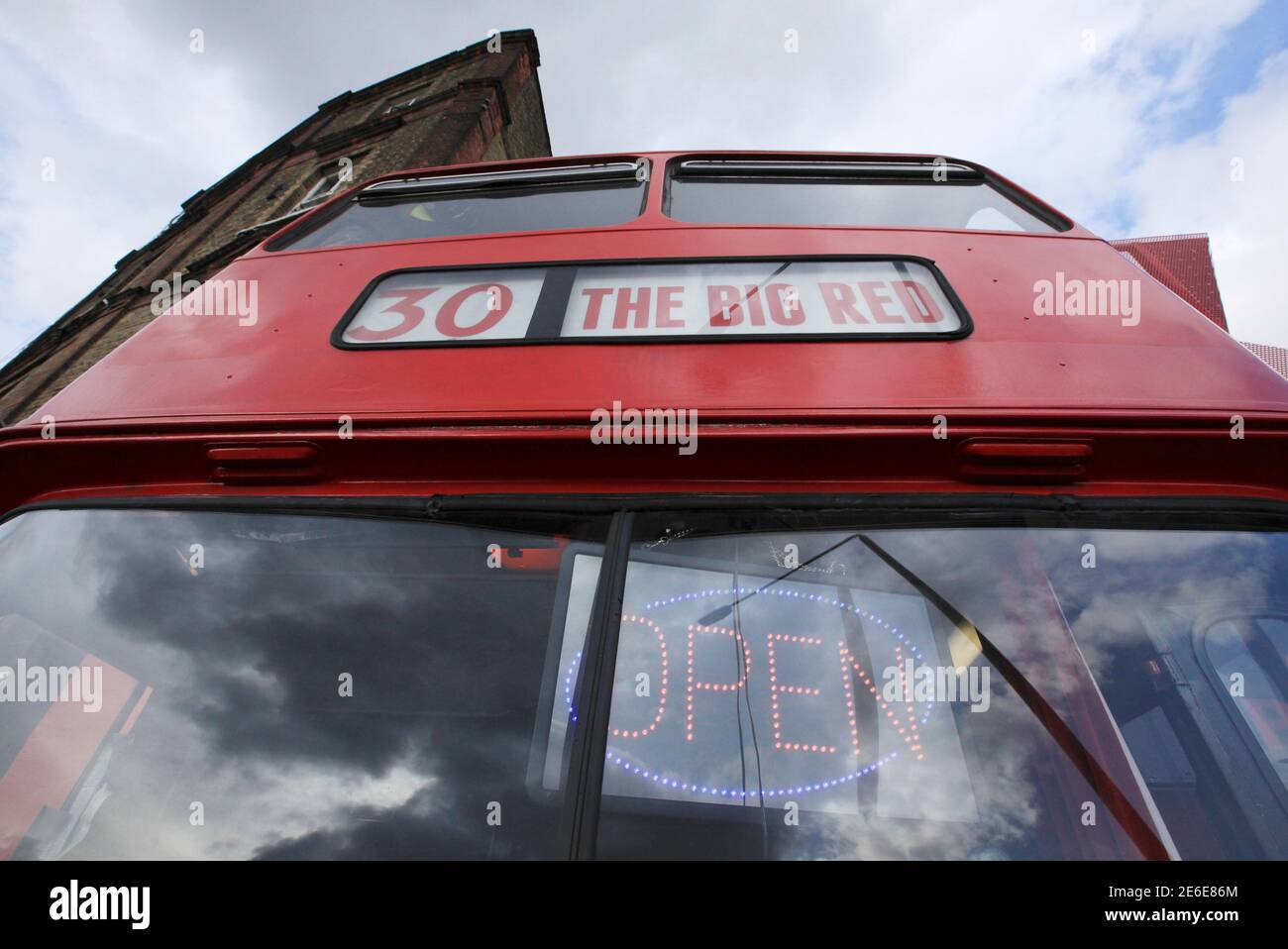 Big red pizza bus hi-res stock photography and images - Alamy