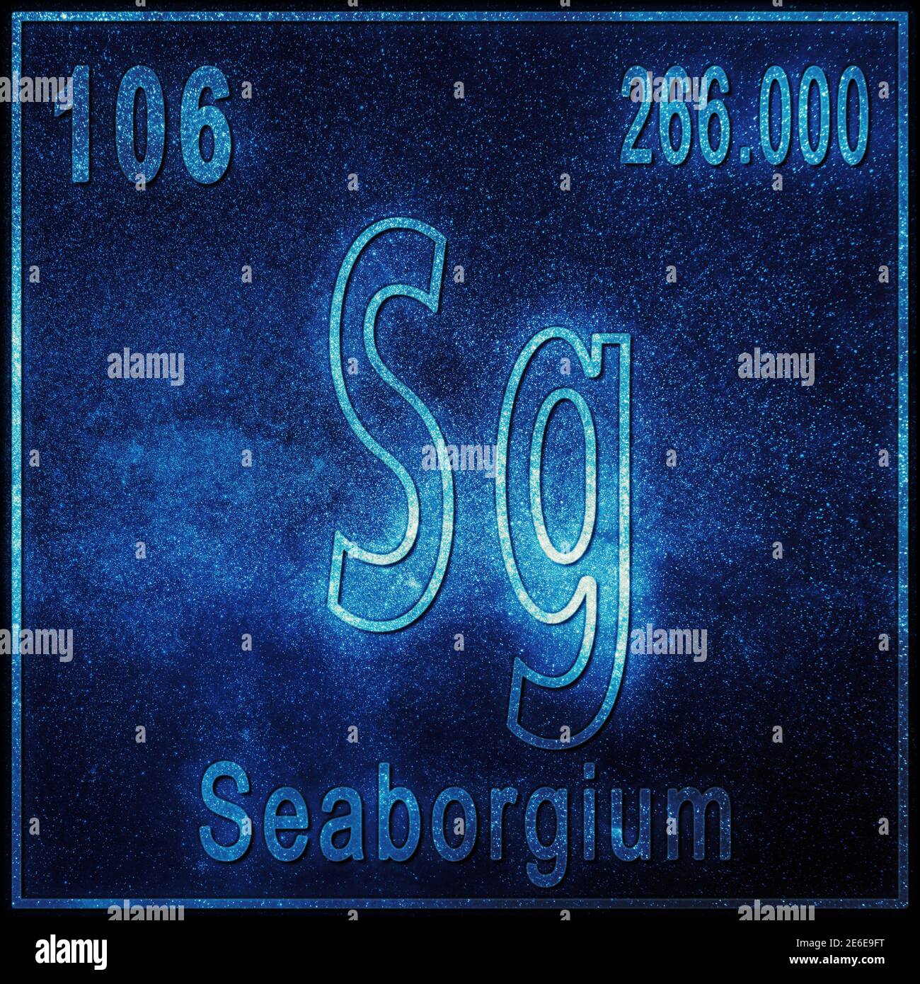 Seaborgium chemical element, Sign with atomic number and atomic weight ...