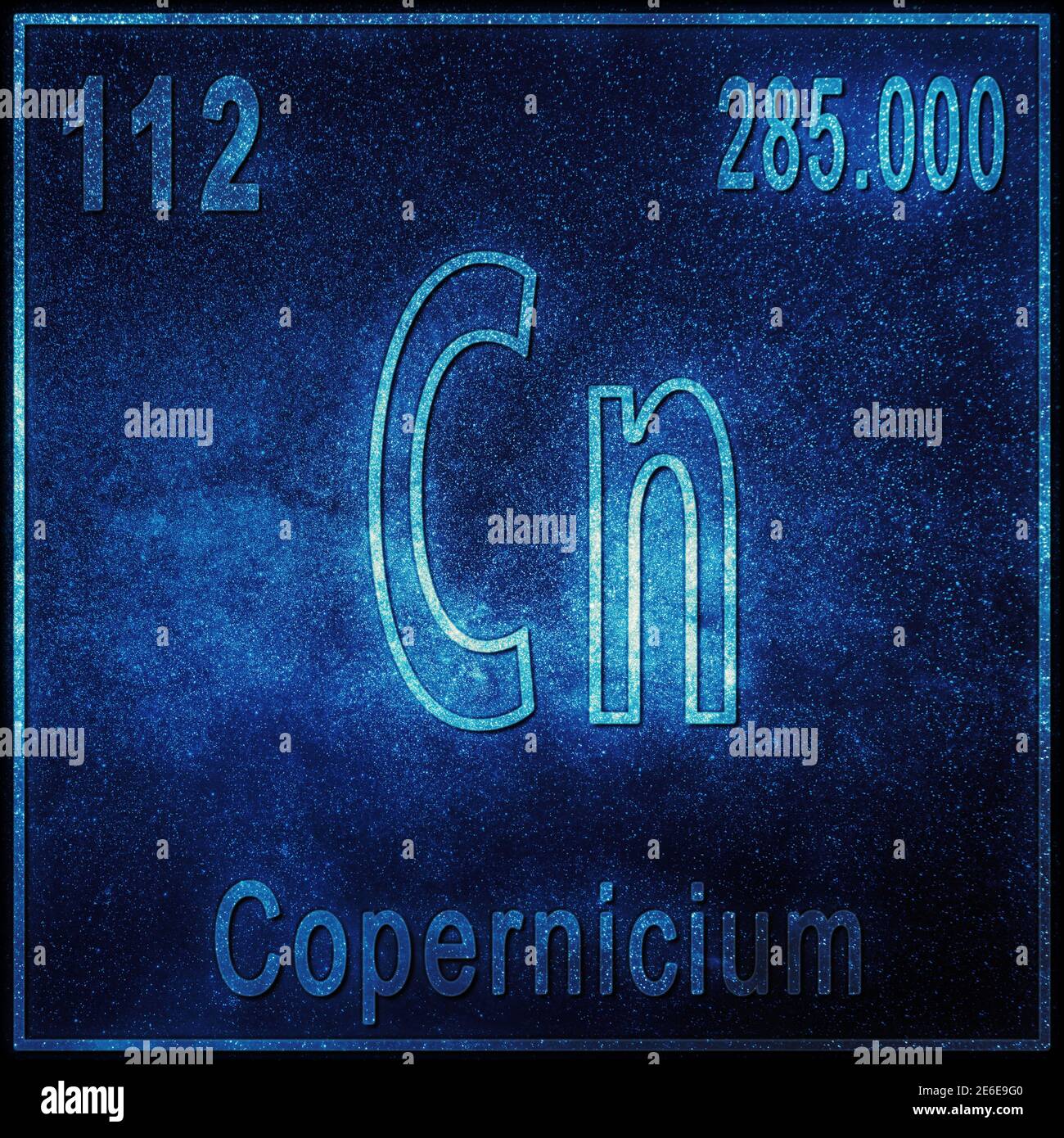 Copernicium chemical element, Sign with atomic number and atomic weight ...