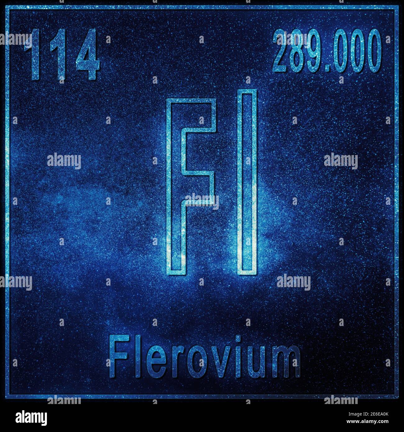 Flerovium chemical element, Sign with atomic number and atomic weight ...