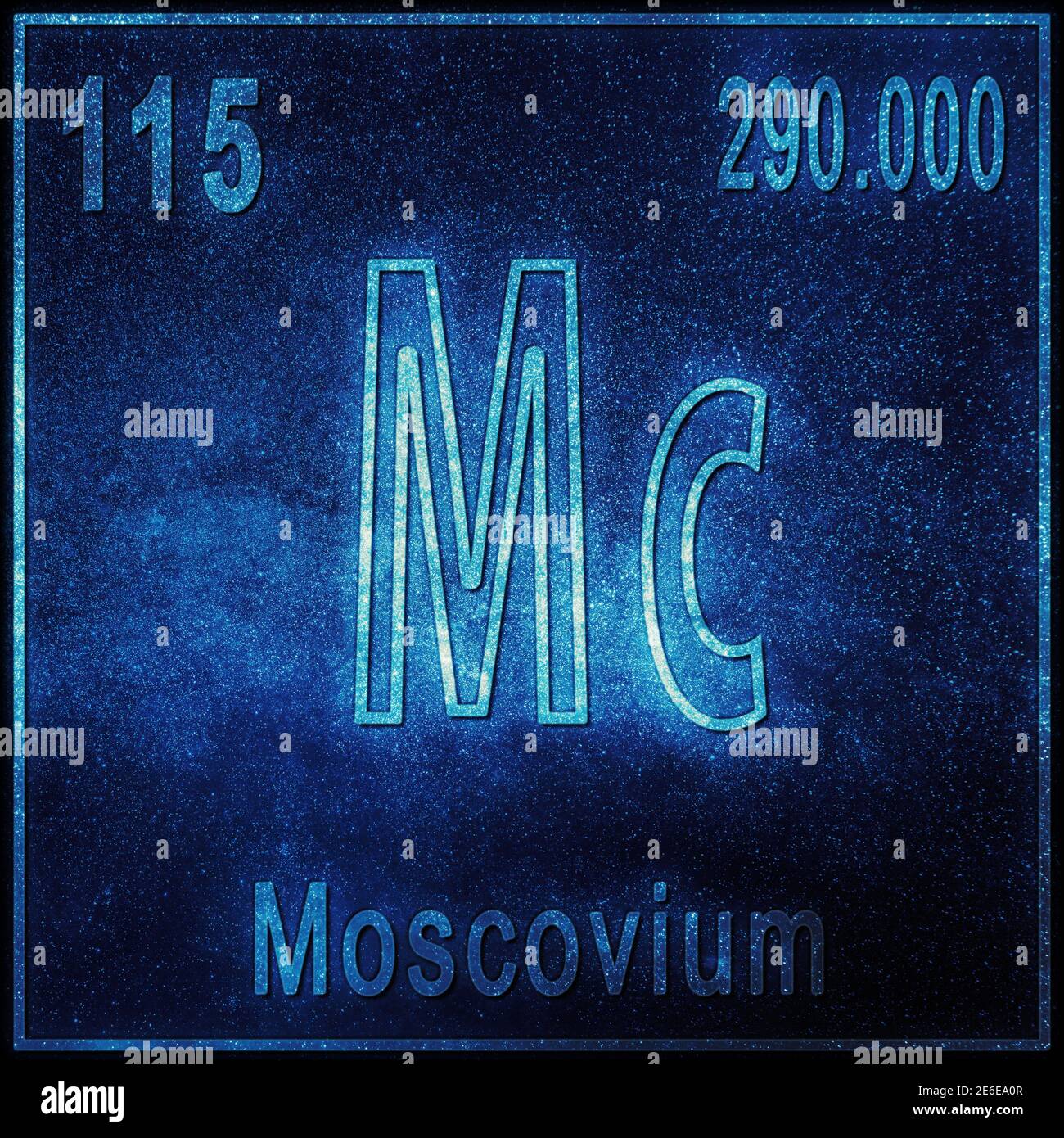 Moscovium chemical element, Sign with atomic number and atomic weight ...