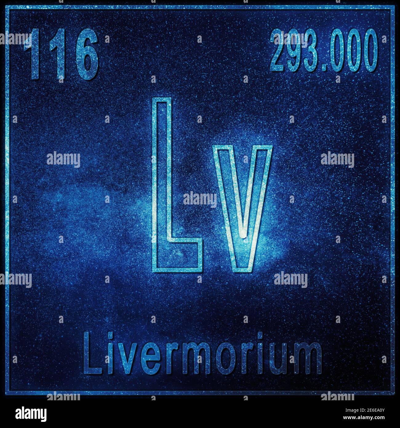 Livermorium chemical element, Sign with atomic number and atomic weight ...