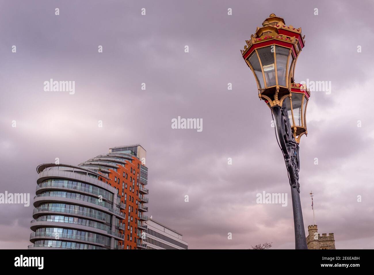 Lanterns on Putney Bridge Stock Photo - Alamy