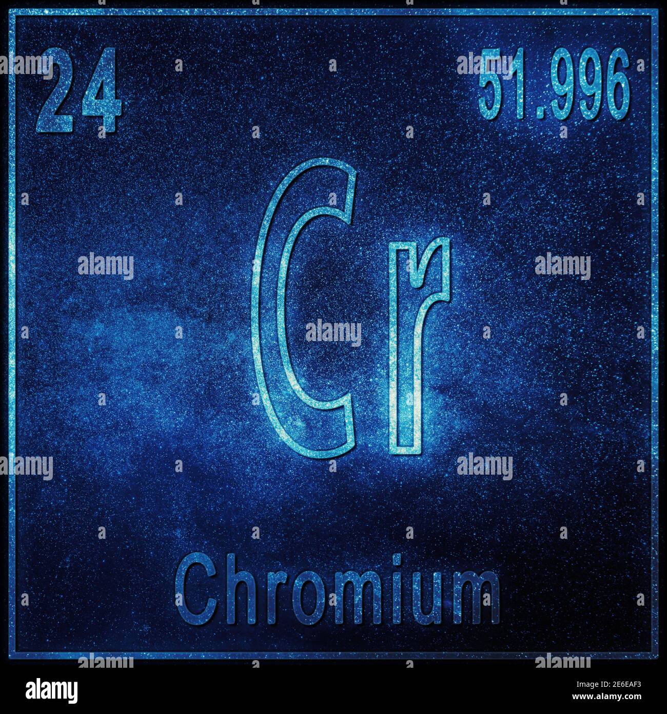 Chromium chemical element, Sign with atomic number and atomic weight ...