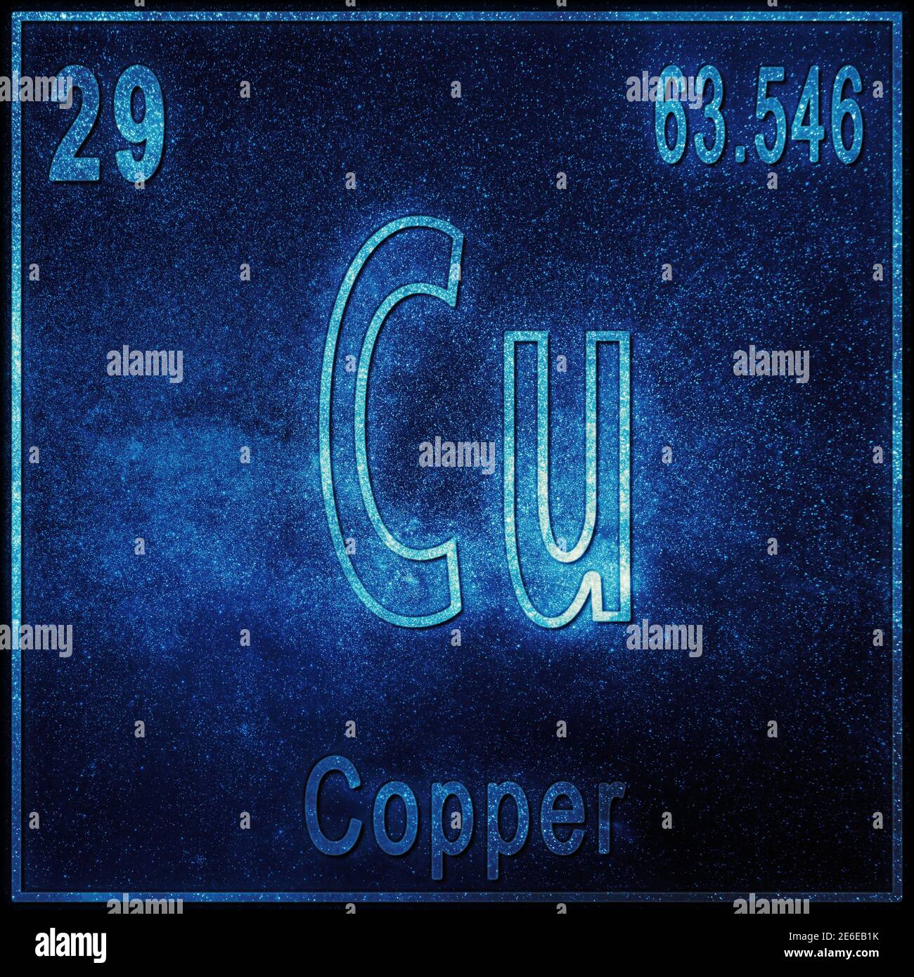 Copper chemical element, Sign with atomic number and atomic weight ...