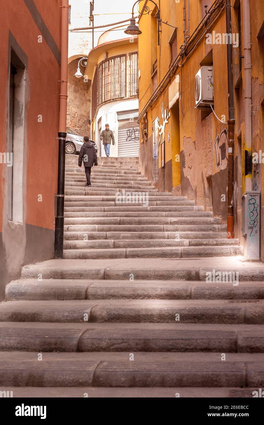 Cityscape of the old Town (Castello) of Cagliari Stock Photo - Alamy