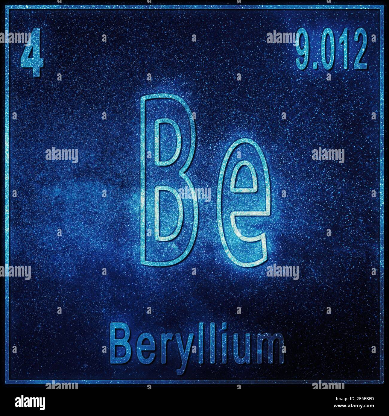 Beryllium chemical element, Sign with atomic number and atomic weight ...
