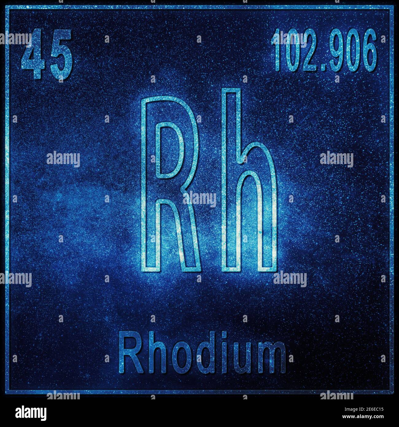 Rhodium chemical element, Sign with atomic number and atomic weight ...