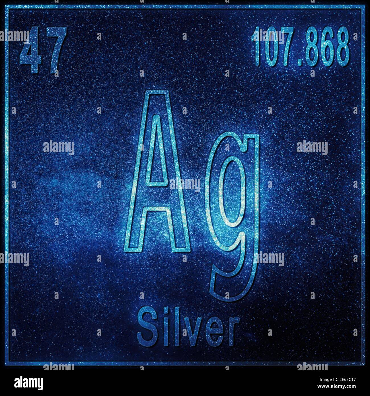 Silver chemical element, Sign with atomic number and atomic weight ...