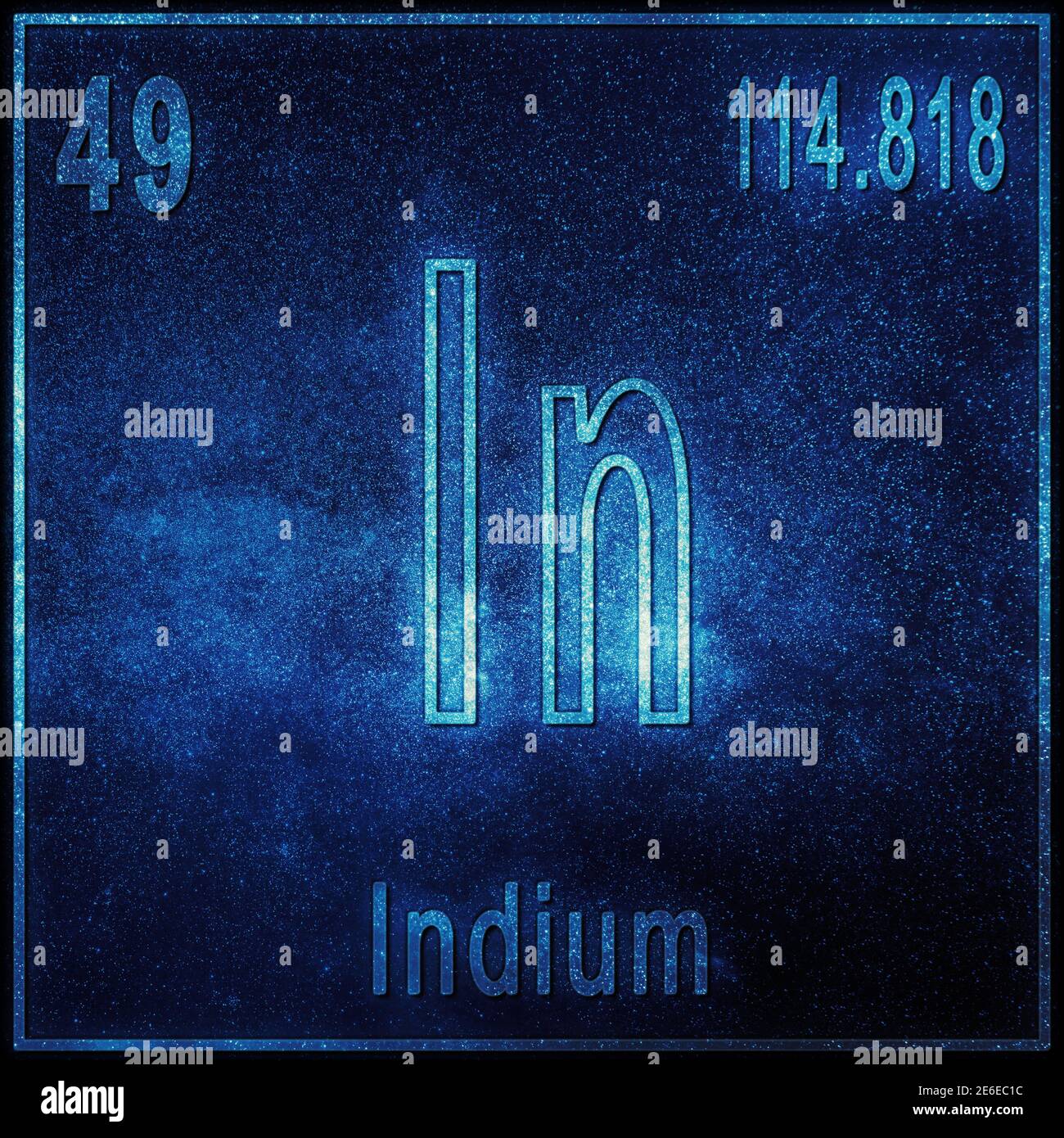 Indium chemical element, Sign with atomic number and atomic weight ...
