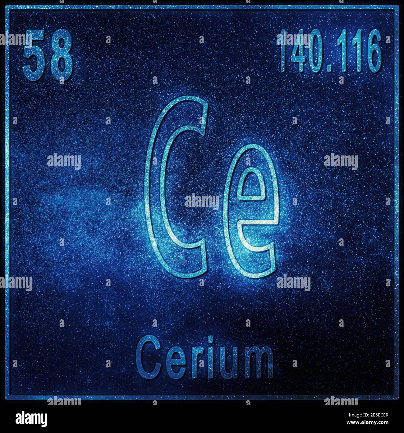 Cerium chemical element, Sign with atomic number and atomic weight ...