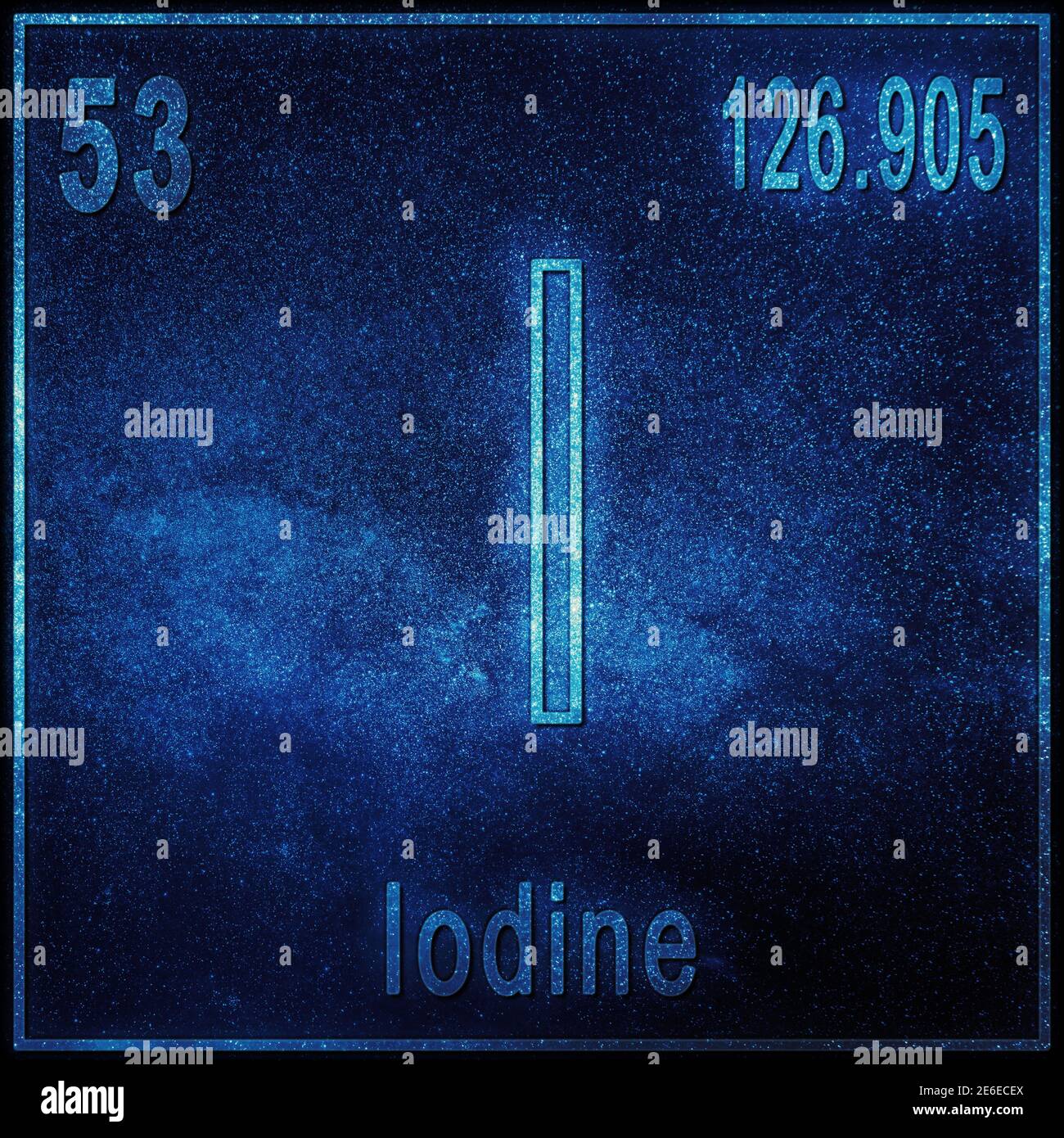 Iodine chemical element, Sign with atomic number and atomic weight ...