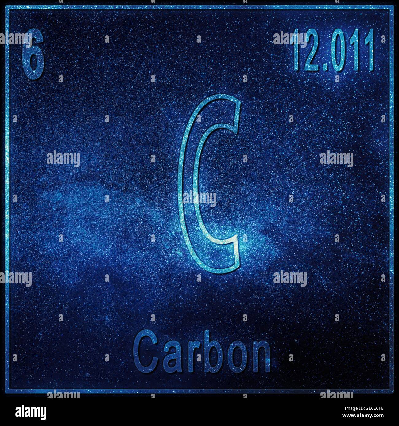 Carbon chemical element, Sign with atomic number and atomic weight ...