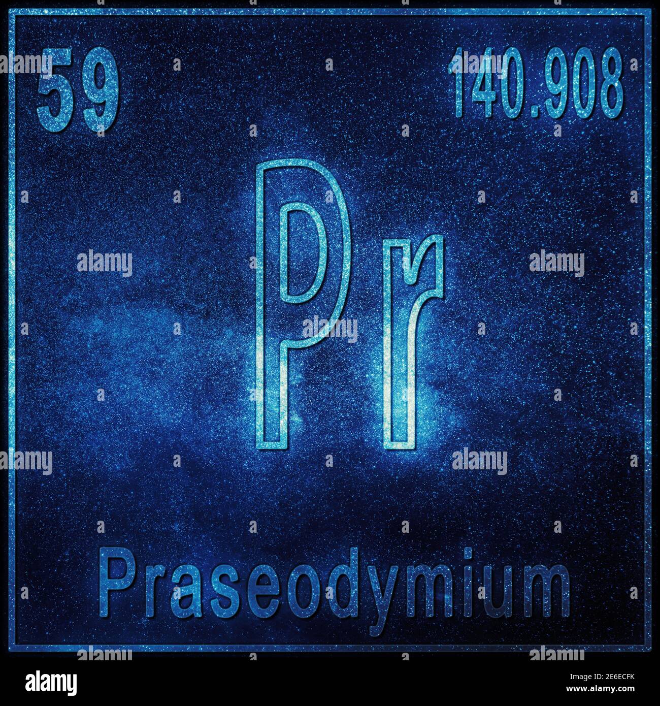 Praseodymium chemical element, Sign with atomic number and atomic weight, Periodic Table Element ...