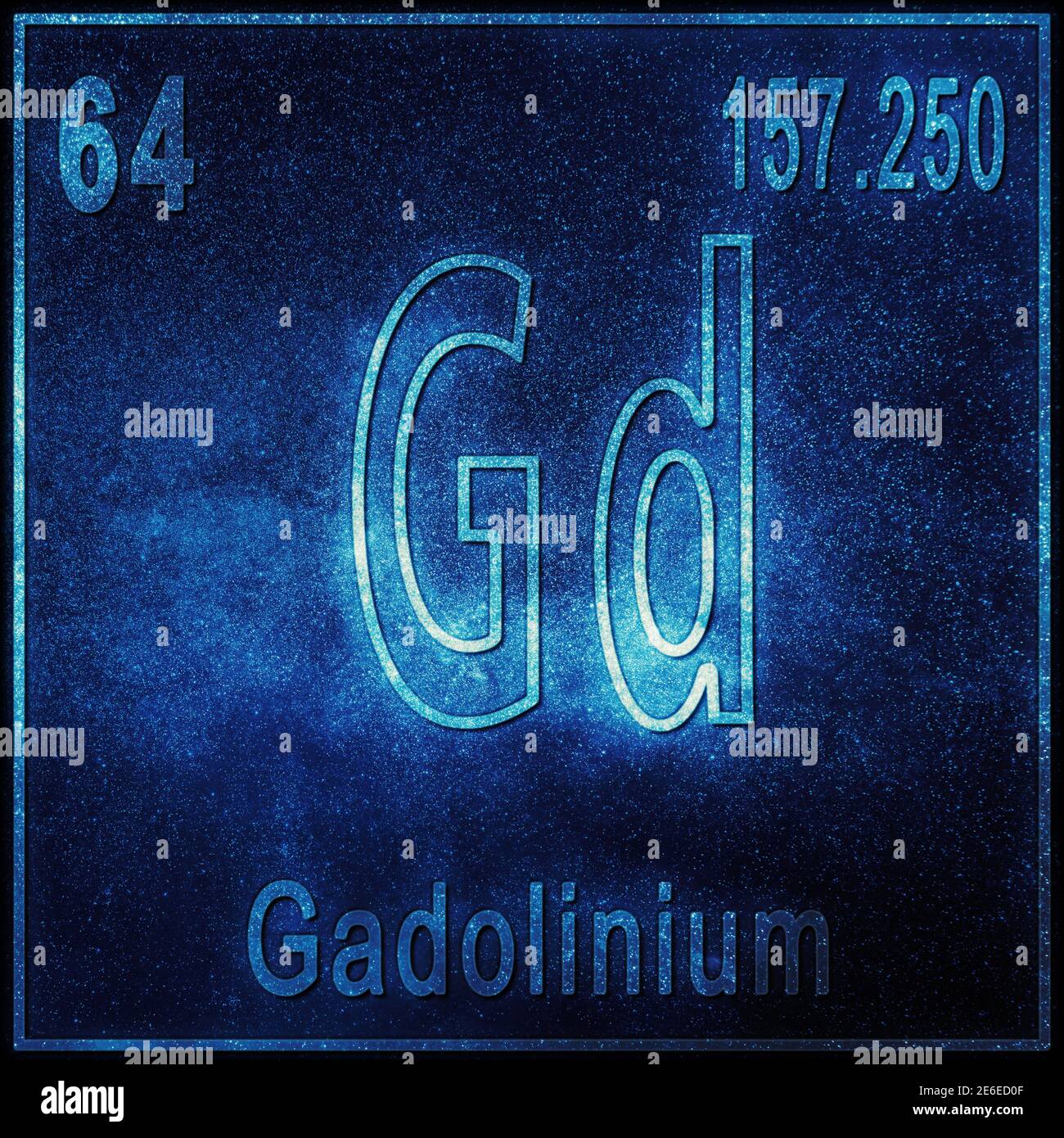 Gadolinium chemical element, Sign with atomic number and atomic weight ...