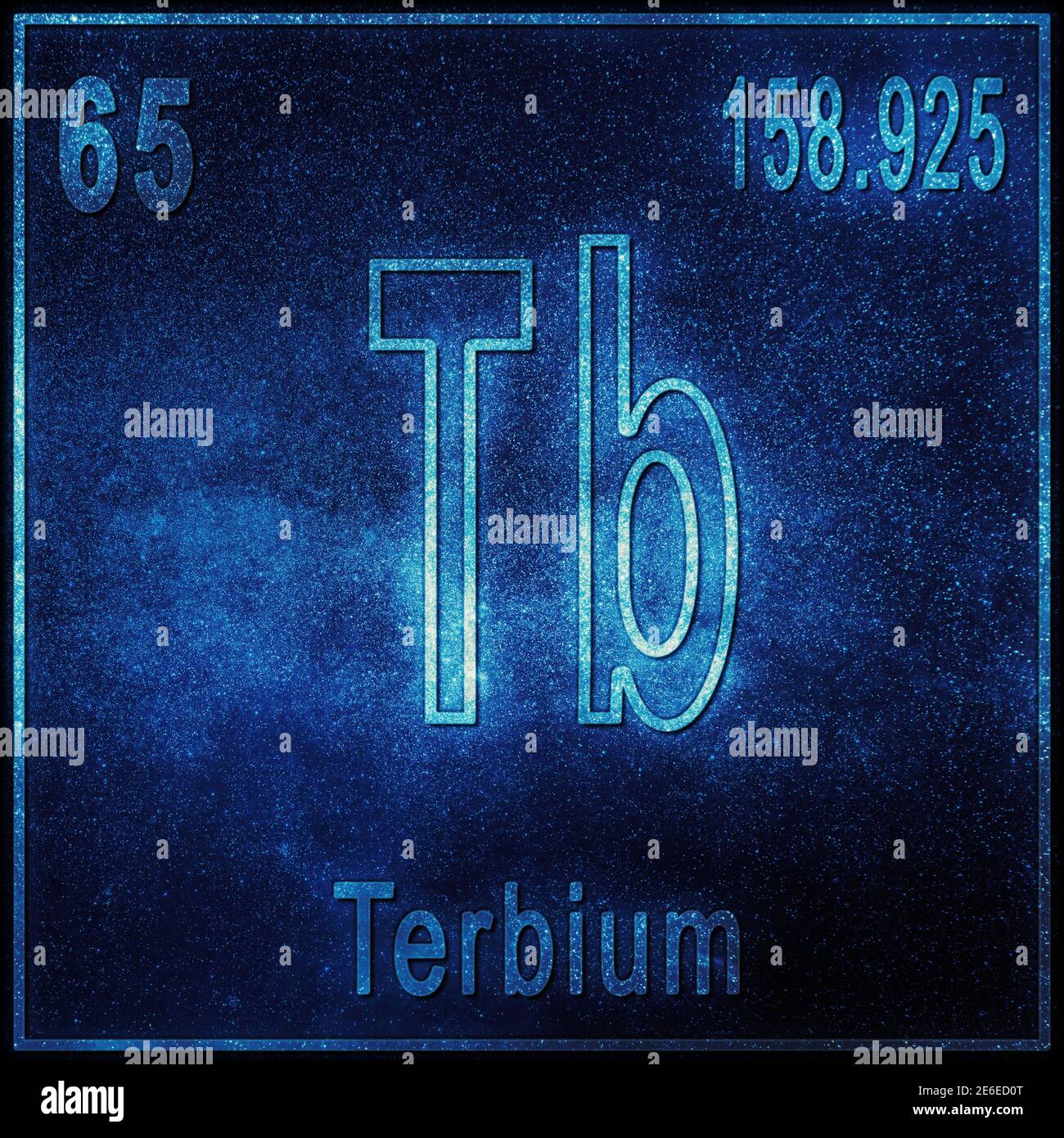 Terbium chemical element, Sign with atomic number and atomic weight ...