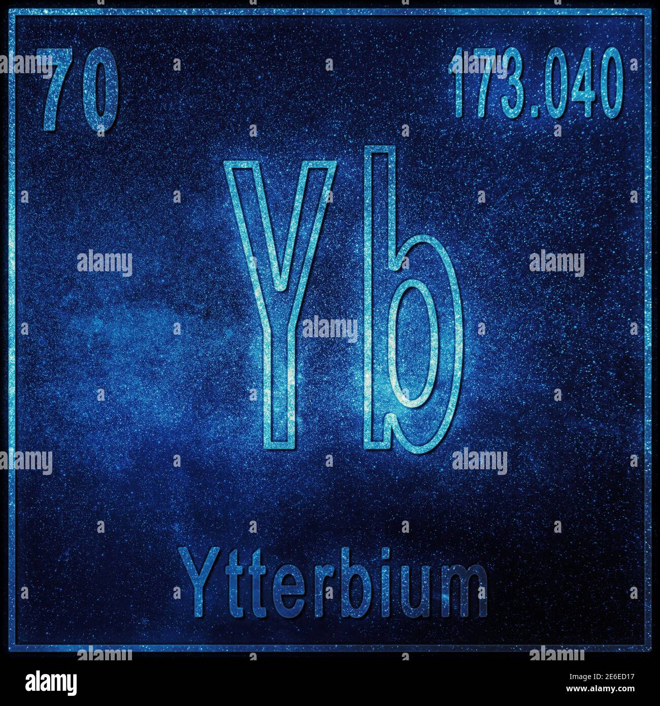 Ytterbium chemical element, Sign with atomic number and atomic weight ...