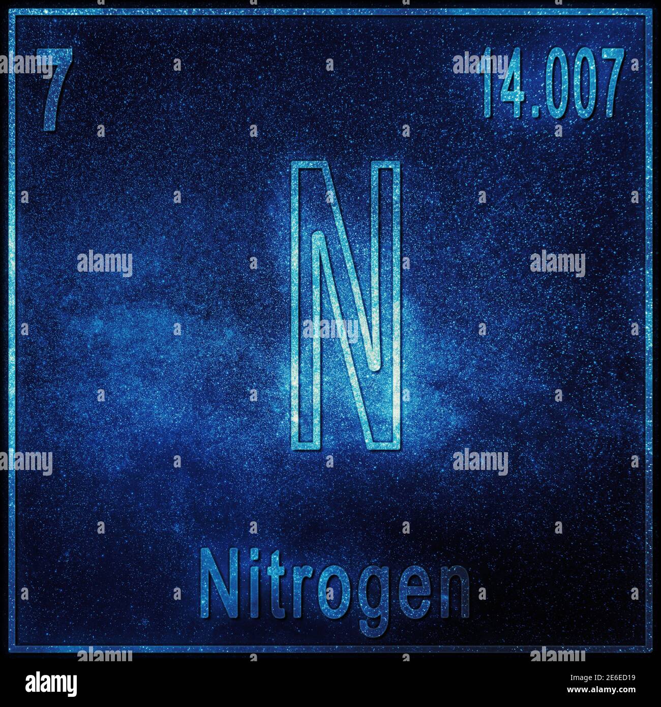 Nitrogen chemical element, Sign with atomic number and atomic weight ...