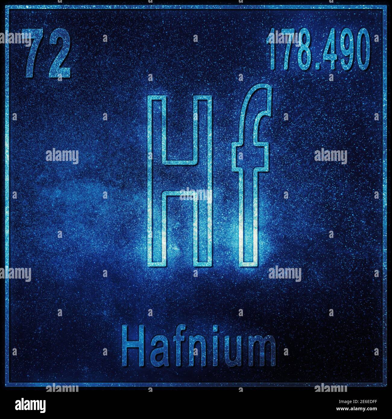 Hafnium chemical element, Sign with atomic number and atomic weight ...