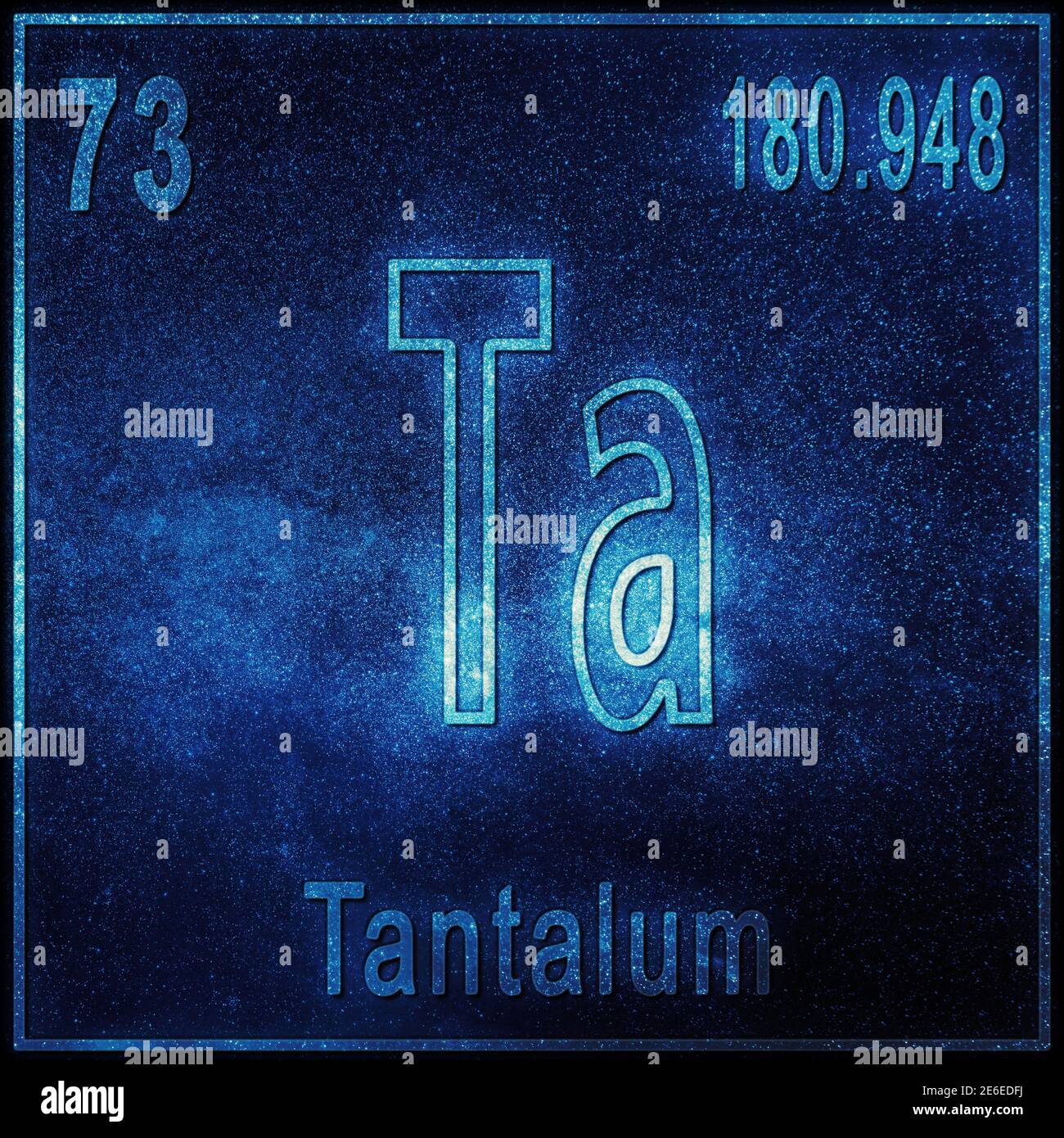 Tantalum chemical element, Sign with atomic number and atomic weight ...