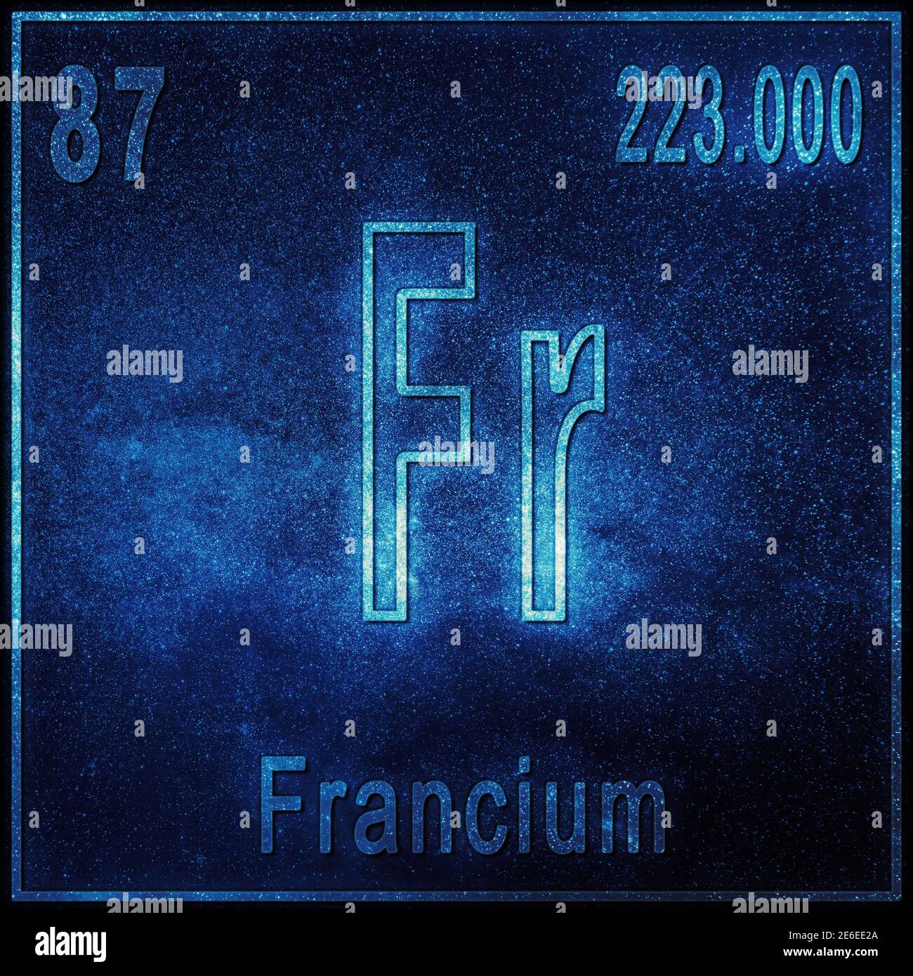 Francium chemical element, Sign with atomic number and atomic weight ...