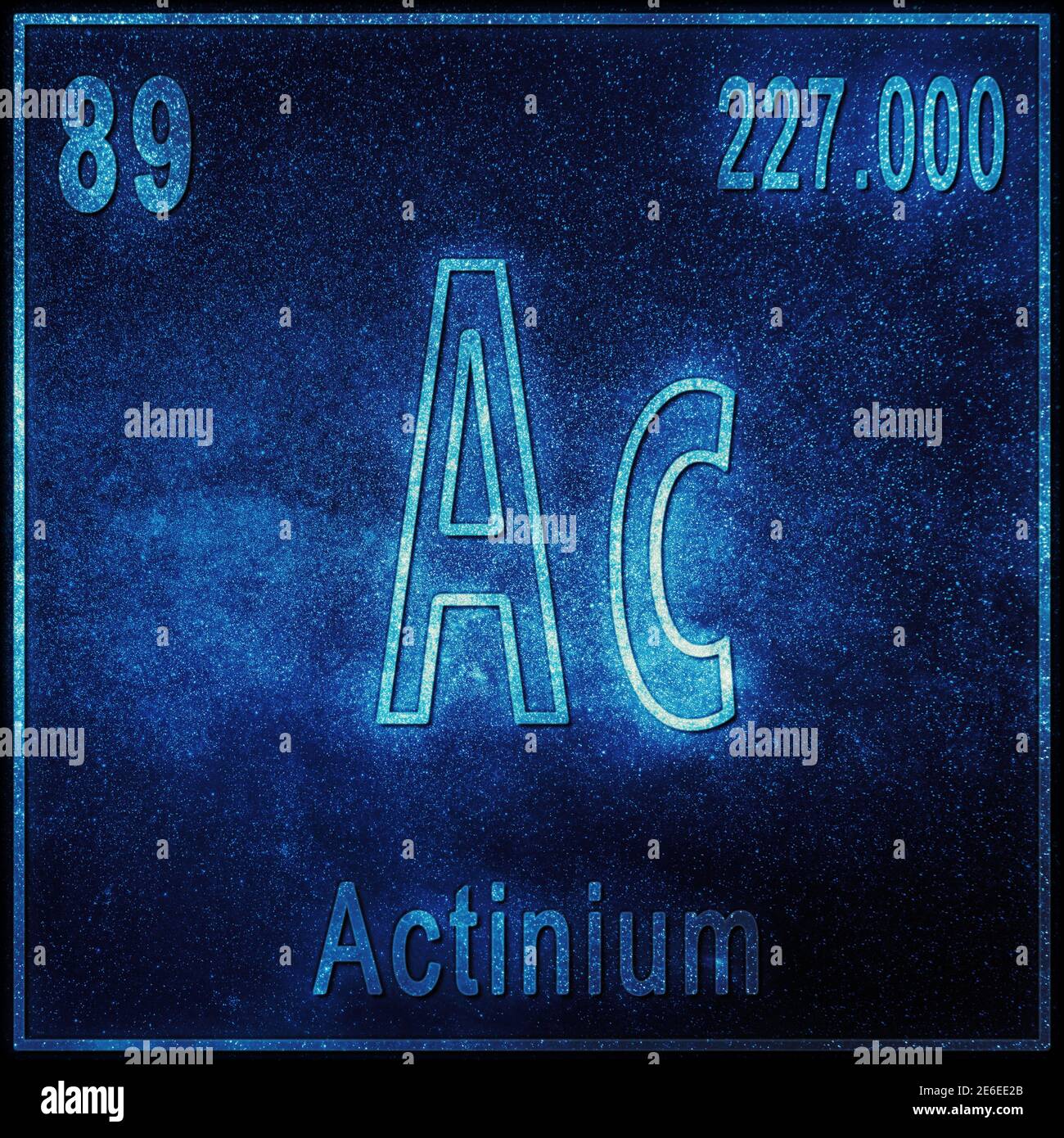 Actinium chemical element, Sign with atomic number and atomic weight ...