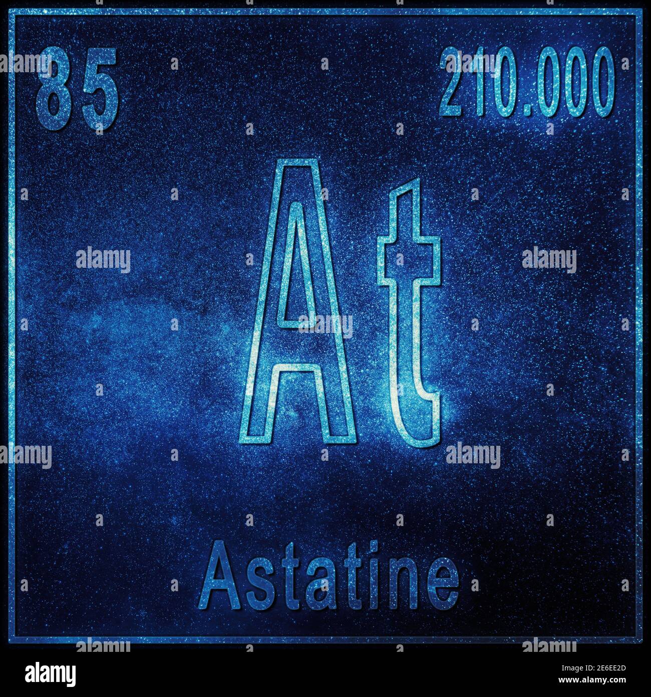 Astatine chemical element, Sign with atomic number and atomic weight ...