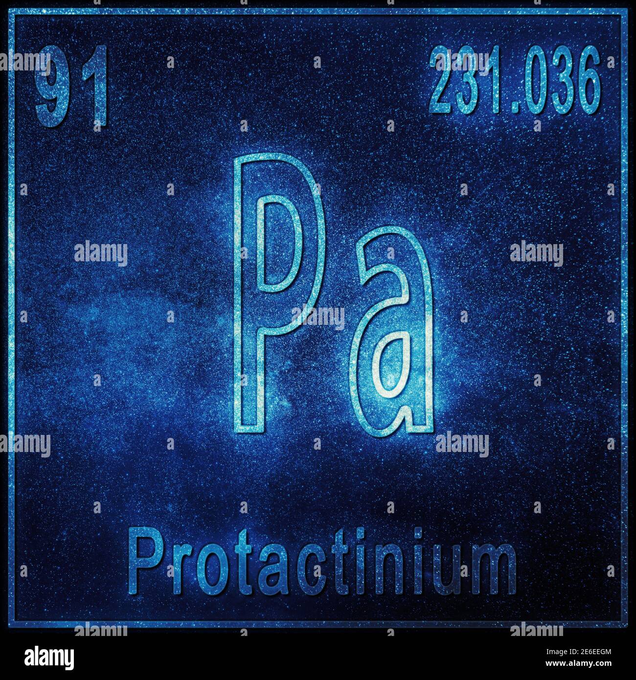 Protactinium chemical element, Sign with atomic number and atomic ...