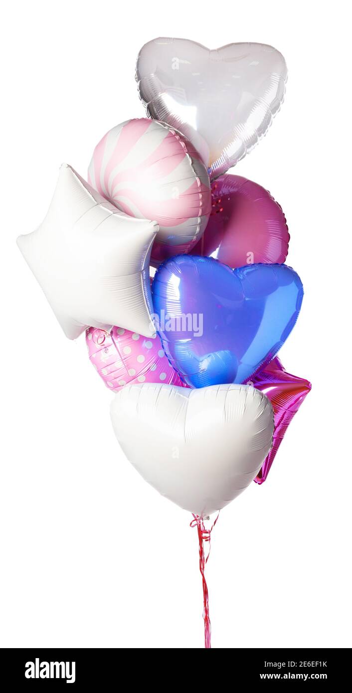 Bright colorful balloons isolated on white background Stock Photo - Alamy