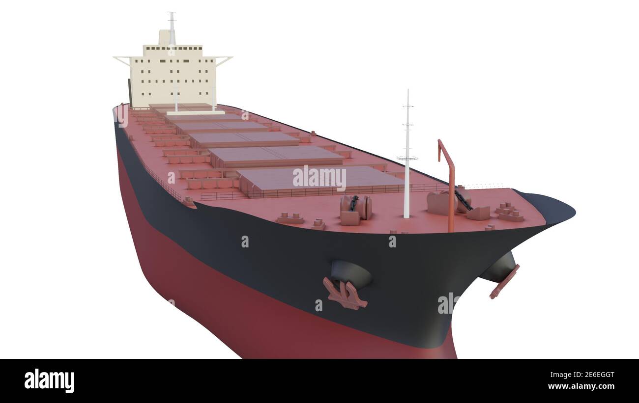 Bulk Carrier ship isolated illustration 3d rendering Stock Photo - Alamy