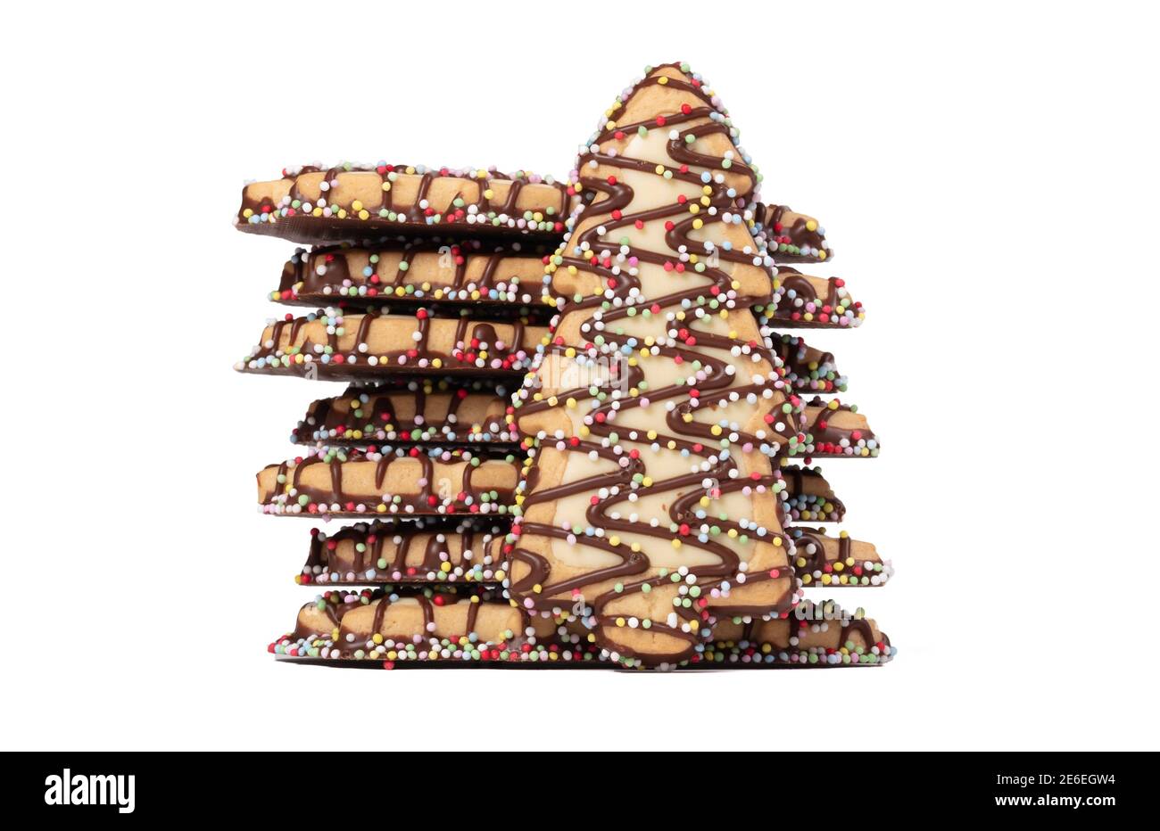 Christmas tree cookies, isolated on white background Stock Photo - Alamy