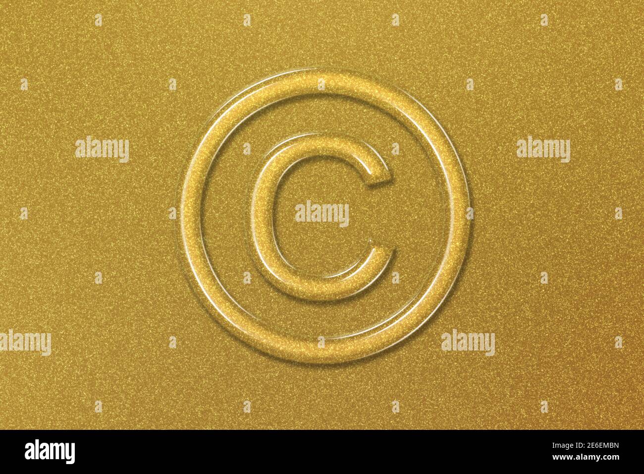 Copyright Symbol, C letter in circle, gold background Stock Photo - Alamy