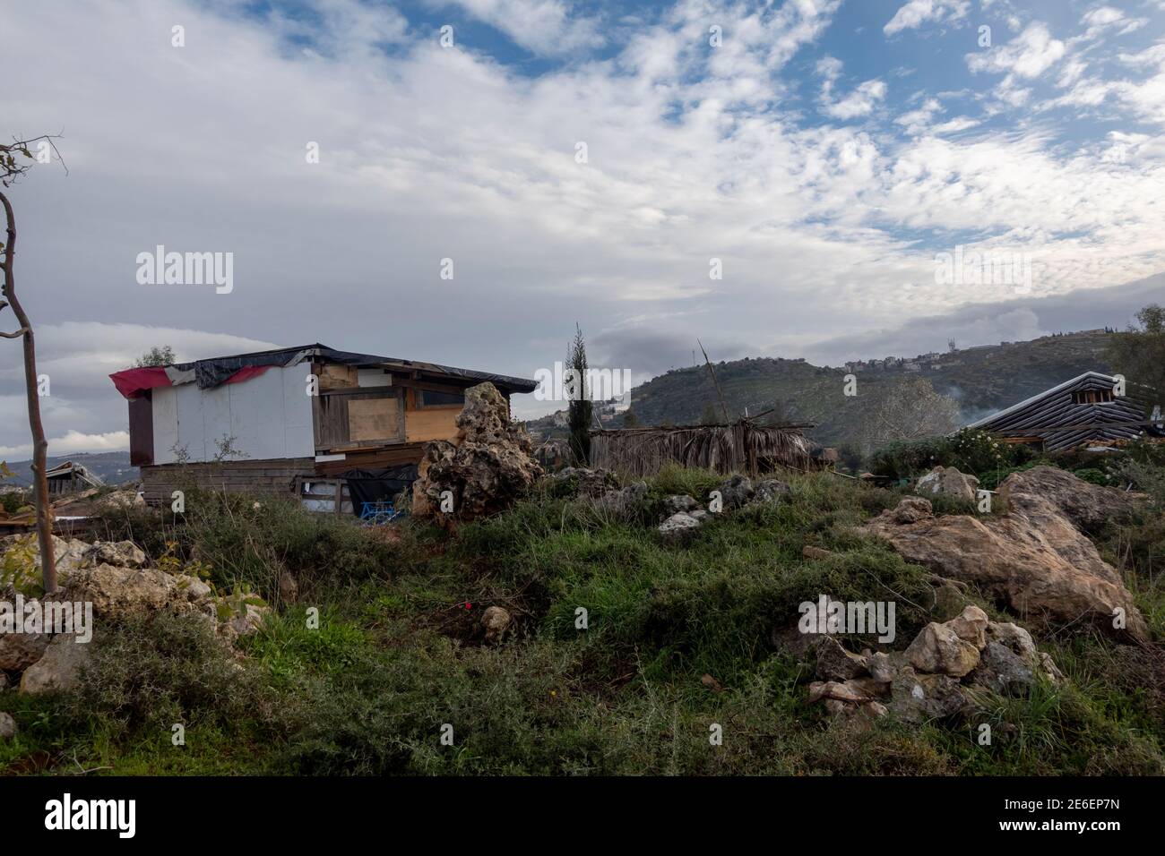 View of the Jewish settlement of Kfar Tapuach situated in the northern ...