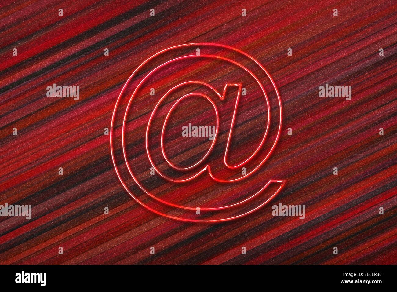 Email symbol, At sign, mail icon, red background Stock Photo - Alamy