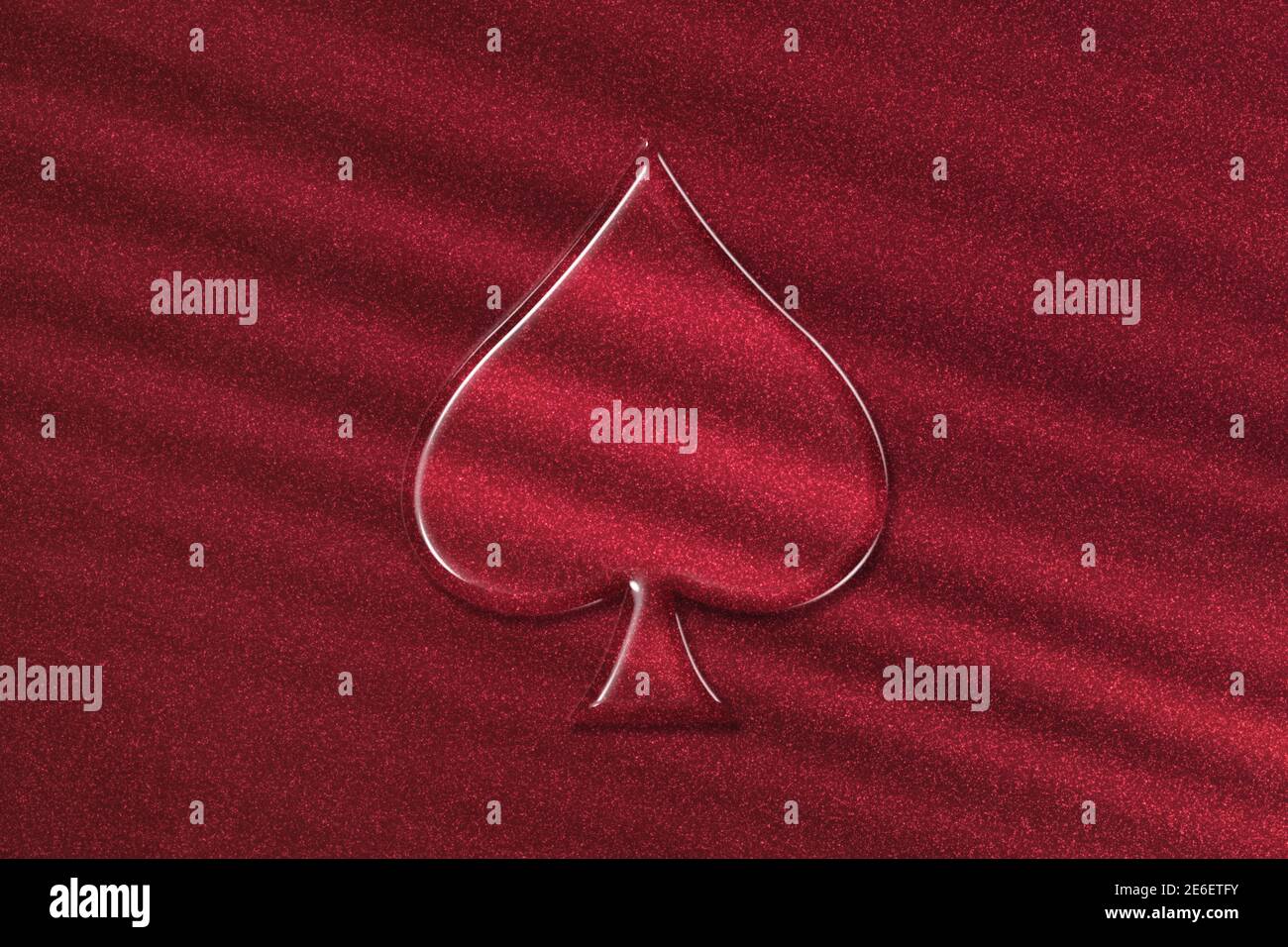 Spade card symbol, playing cards symbol, red background Stock Photo - Alamy
