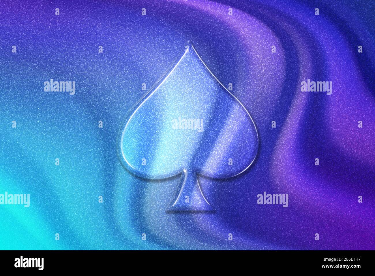 Spade card symbol, playing cards symbol, violet violet blue background ...