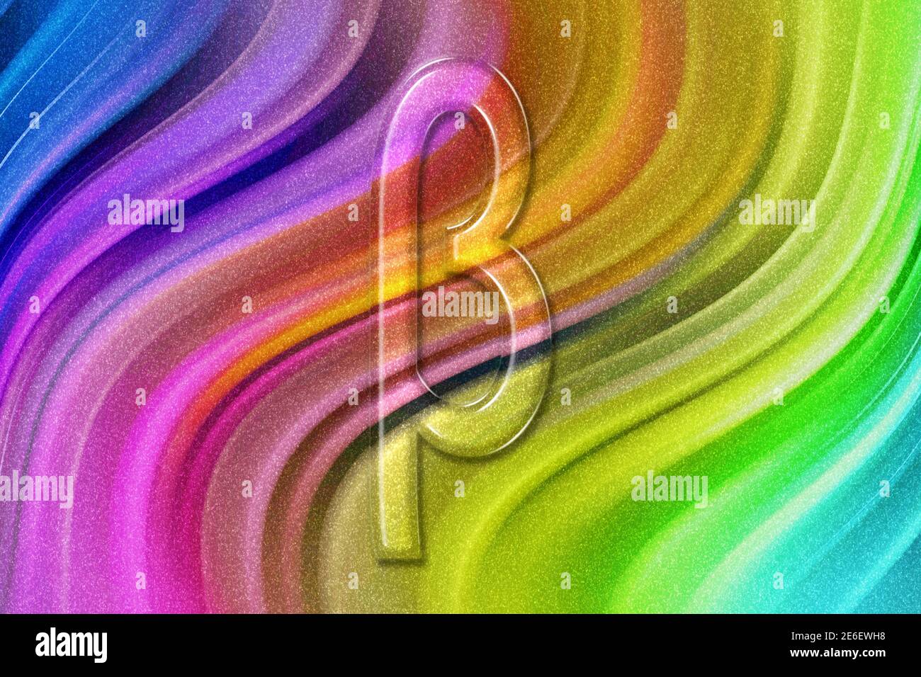 Beta sign. Beta letter, Greek alphabet Symbol, rainbow glitter ...