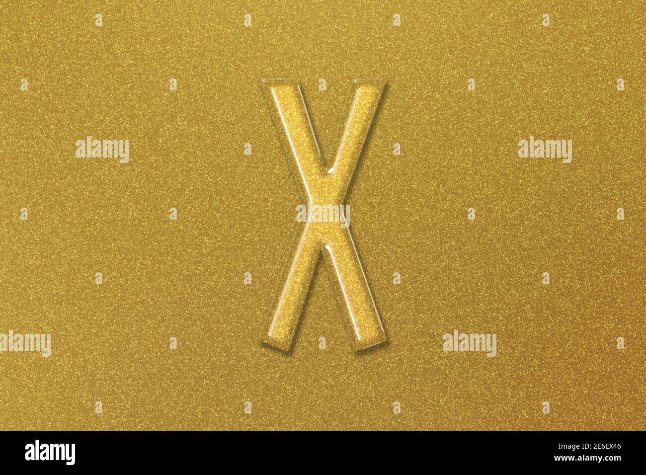 Chi sign. Chi letter, Greek alphabet Symbol, gold background Stock ...