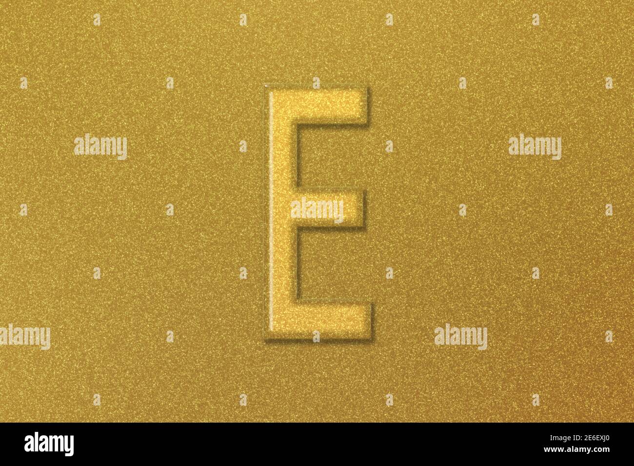 Epsilon sign. Epsilon letter, Greek alphabet Symbol, gold background ...
