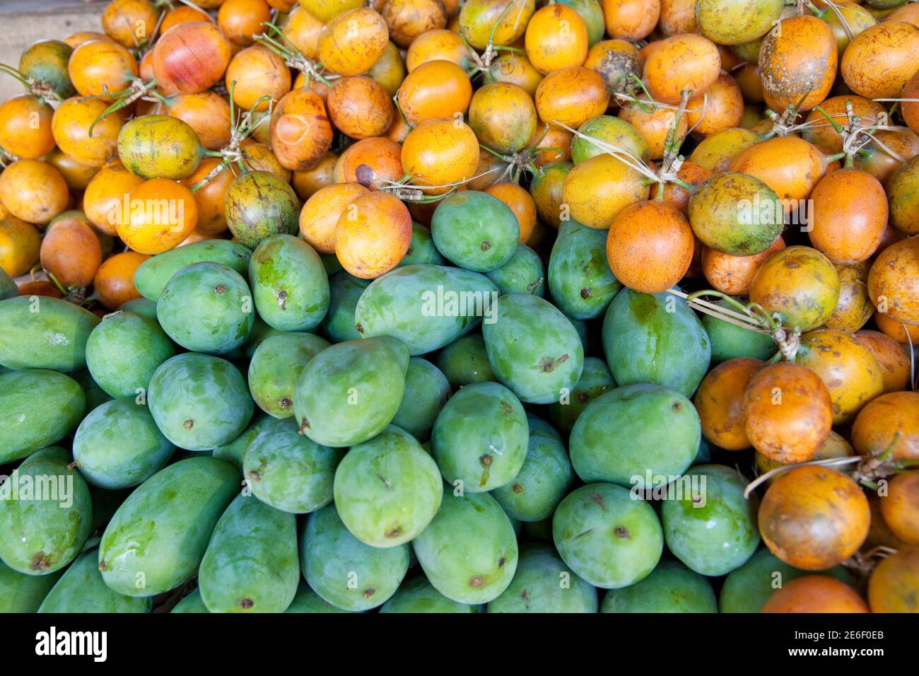 many fruits of passion fruit and mango Stock Photo - Alamy