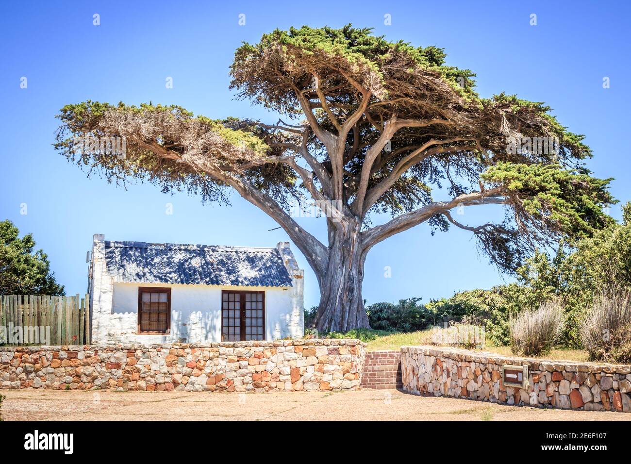 View of a historic house in Cape Point Nature reserve on a beautiful ...